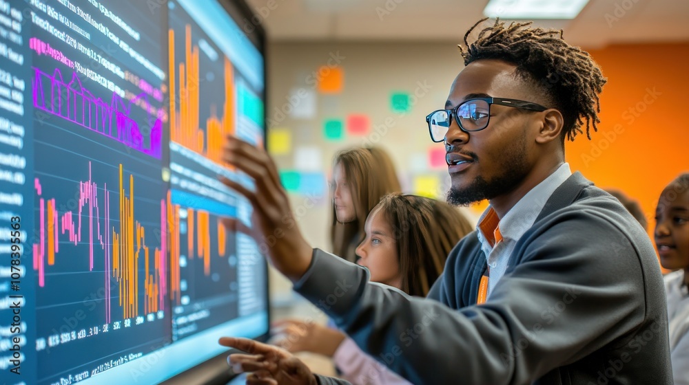 Teachers using data analytics dashboards to track student progress ...