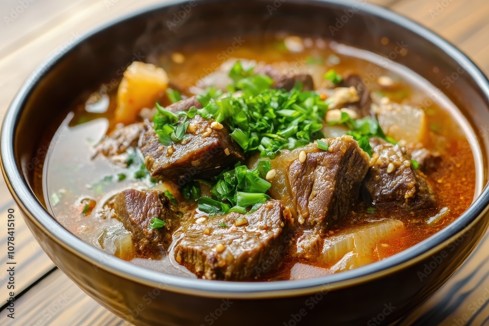 Beef Bone Soup known as Seolleongtang is a Korean dish made with milky ...