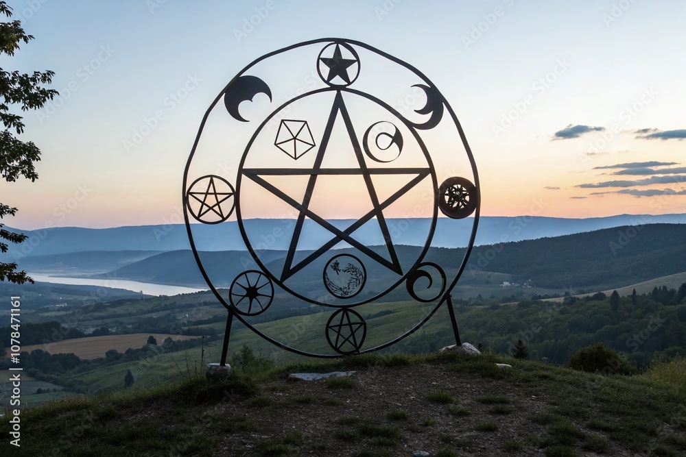 Celestial Harmony: Heptagram of the Seven Planetary Bodies Aligned with ...
