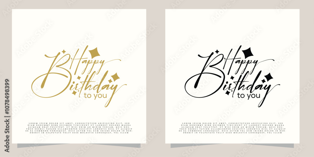 Happy Birthday To You logo handwritten text vector. Happy birthday ...