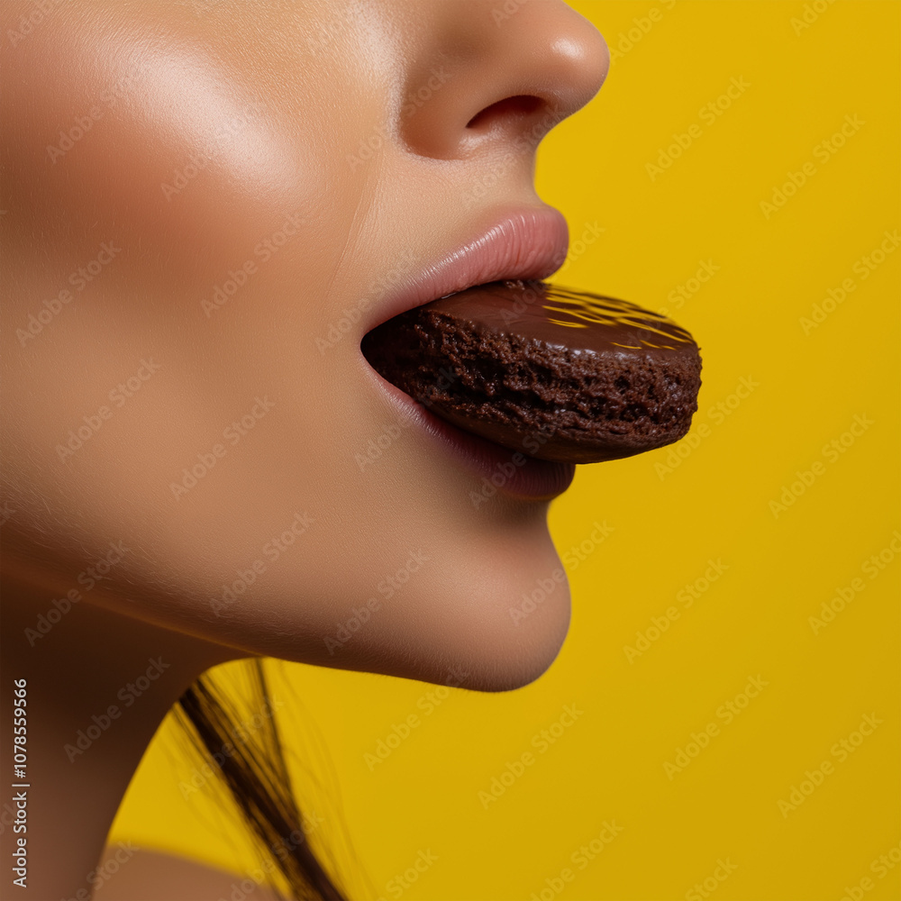 someone putting a single large chunk of indulgent chocolate into their ...