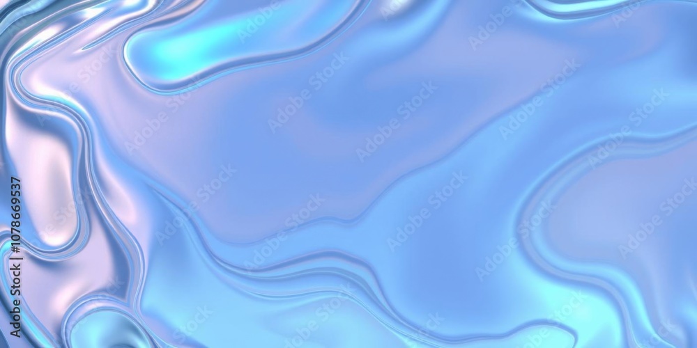 Fluid metallic shapes with reflective blue tones resembling liquid ...