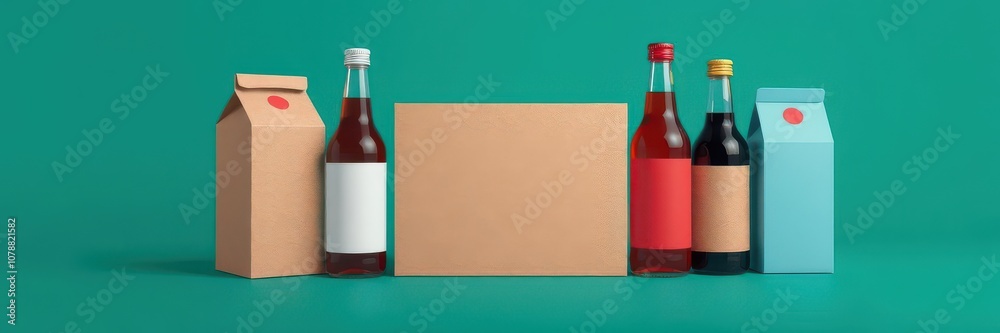 Carton box dieline for bottle package mockup with die cut lines and ...