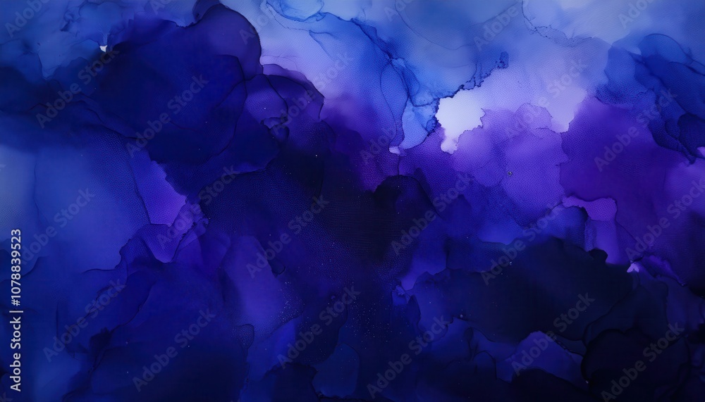 Stock-Illustration „Deep Cosmic Blue and Violet Nebula Watercolor ...