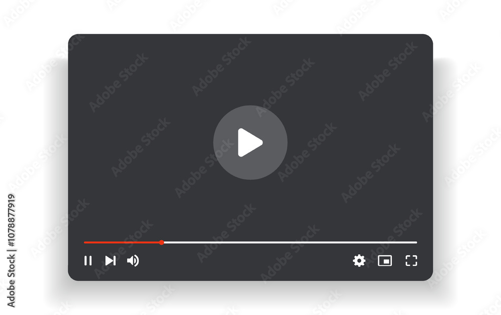 Social media video player screen template, mobile video player. Video ...