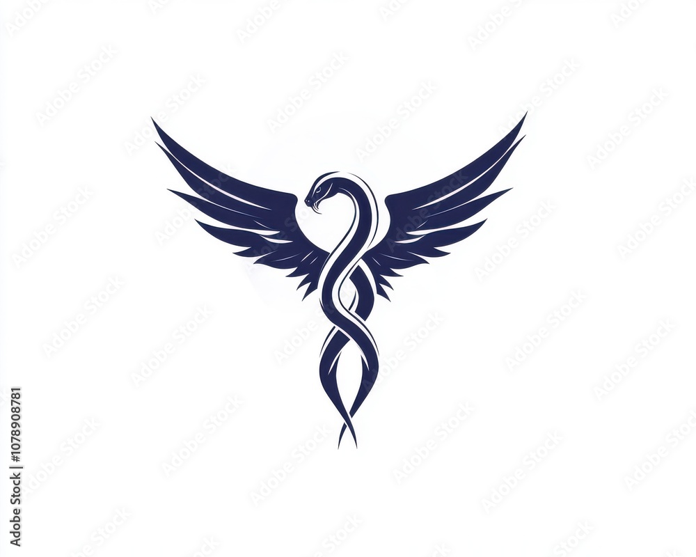 Illustration Stock A blue and white bird with a snake wrapped around ...