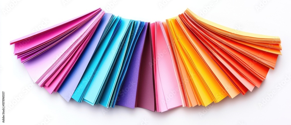 Explore the vibrant spectrum of colorful papers arranged in a stunning ...