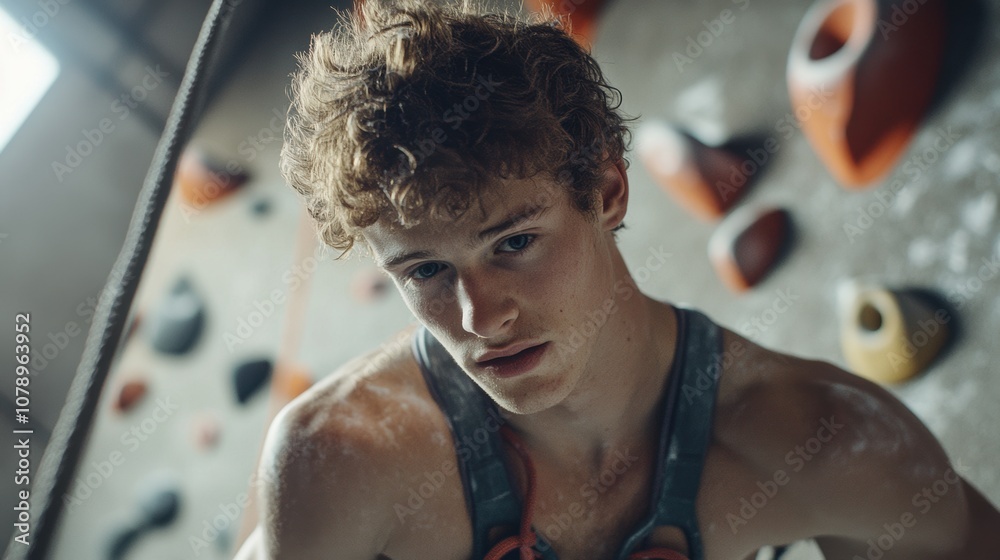Dynamic photo of a young man with athletic build streaming a rock ...