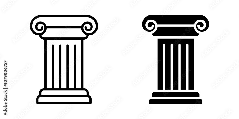 Column icon set. Ancient Columns sign. for mobile concept and web ...