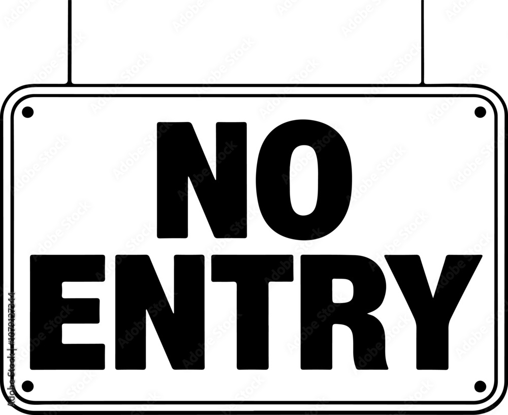 NO ENTRY Sign Hanging Board icon vector Billboard icon on a white ...