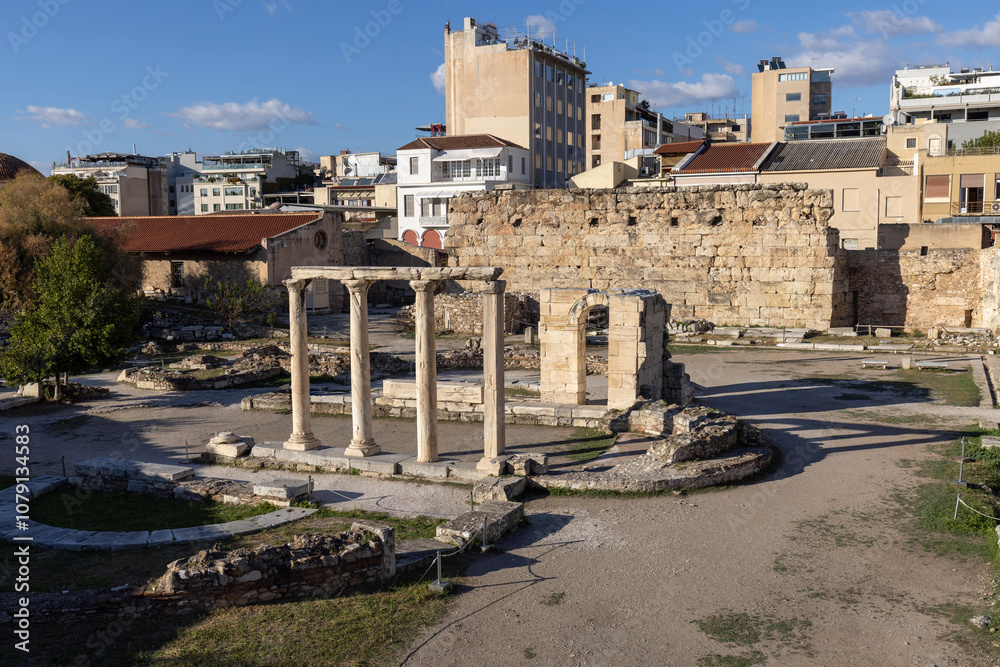 Hadrian Library, remains of Roman Emperor Hadrian building in antique ...