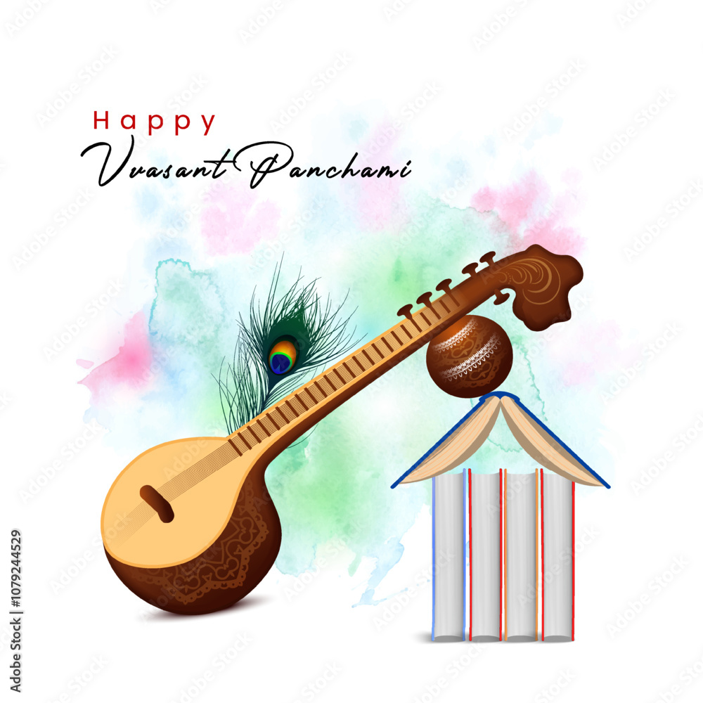 Happy Vasant Panchami with creative concept. Maa Saraswati Pooja India ...