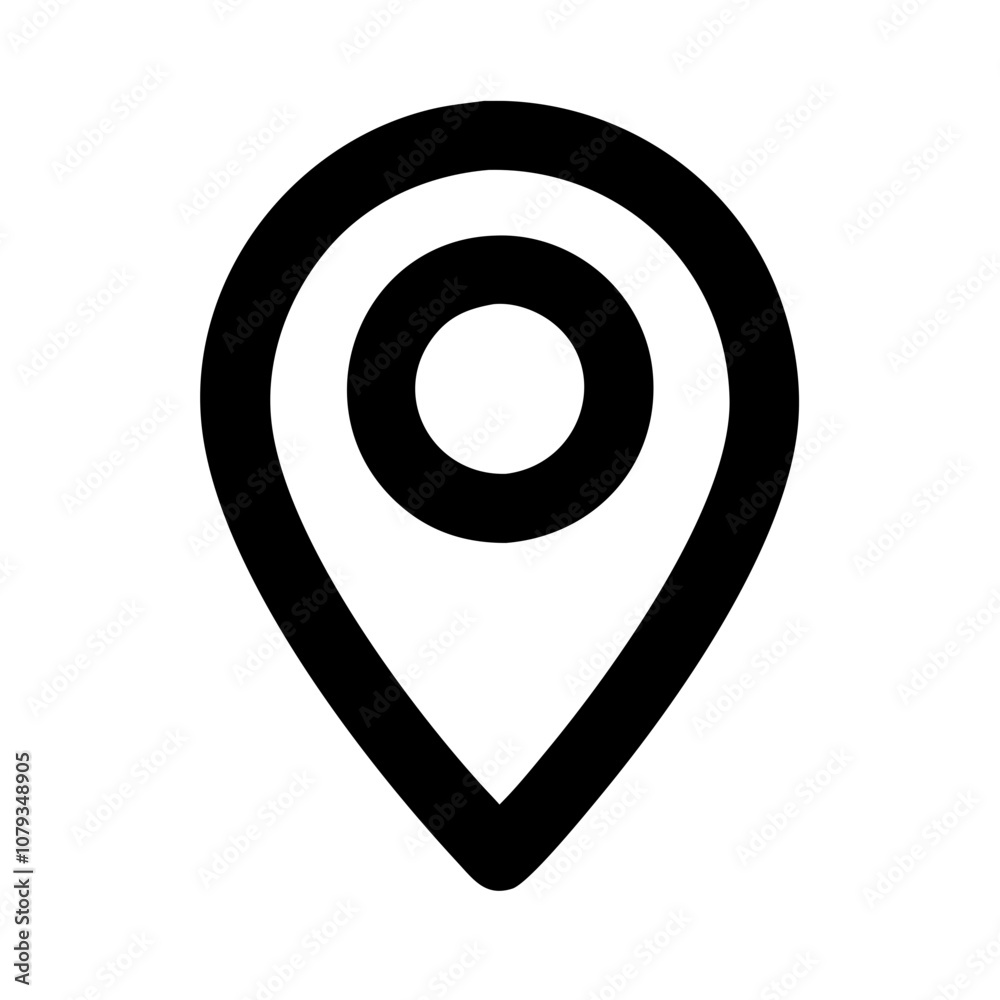 Vector icon of a location pin designed for digital maps, highlighting ...