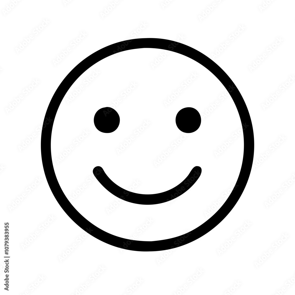 A simple vector icon featuring a smiley face designed to convey ...