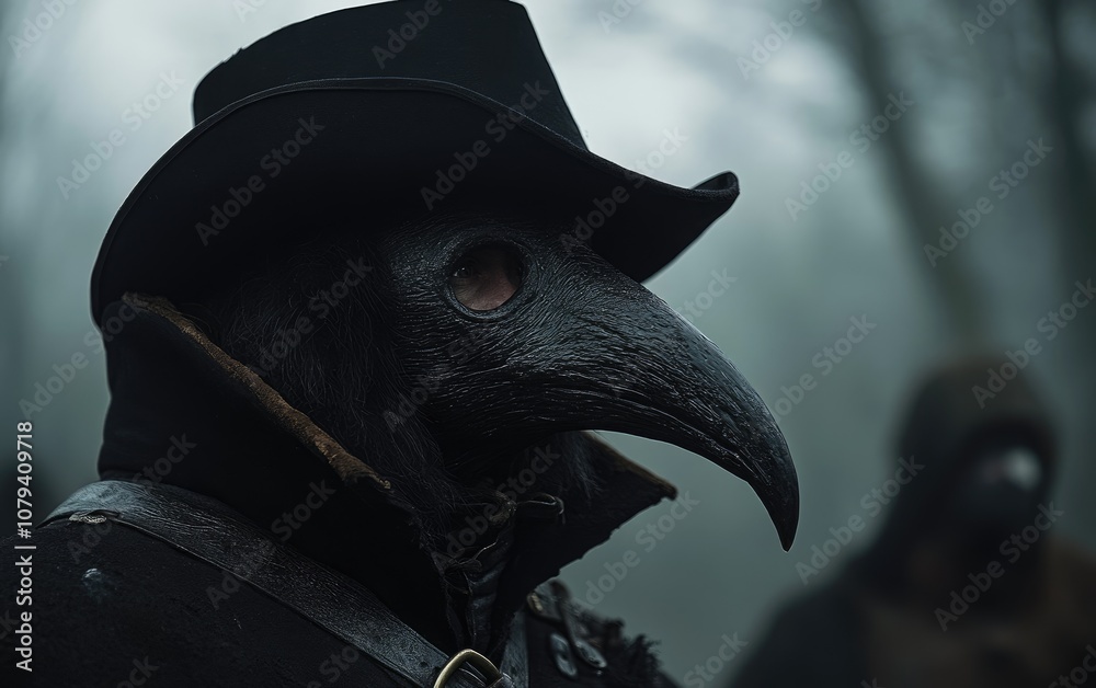 Medieval remedy: The plague doctor with bird beak mask, a distinctive ...