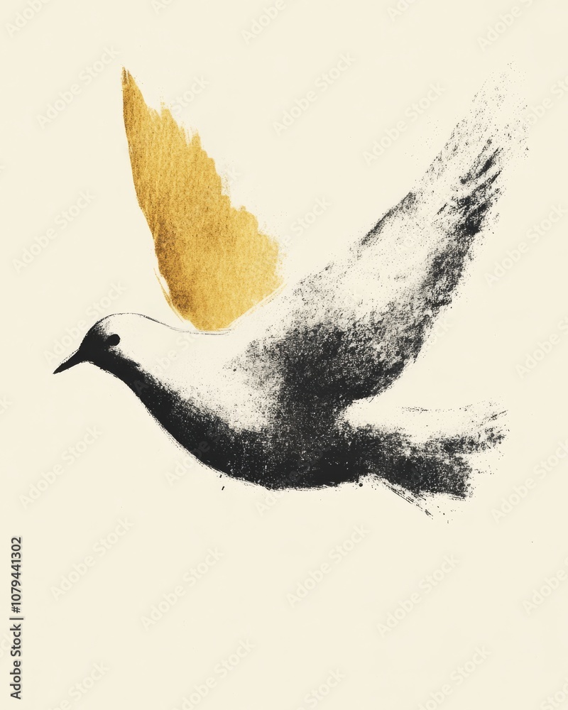 Dove of the Holy Spirit, the symbol of peace, grace and divine. Stock ...