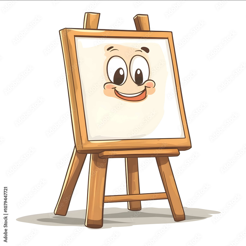 easel for drawing 2d cartoon drawing white background simple cartoon ...