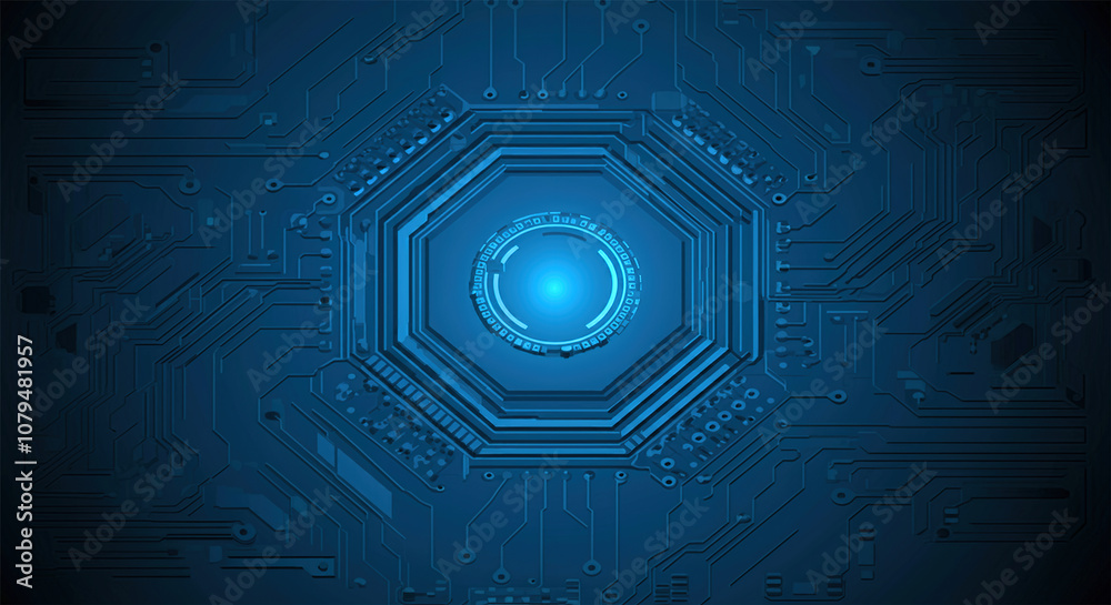 Modern technology circuit board texture background design. Quantum computer technologies ...