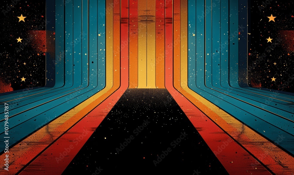 Retro 80s 90s Synthwave Background with Neon Lights Cyber Grid and ...