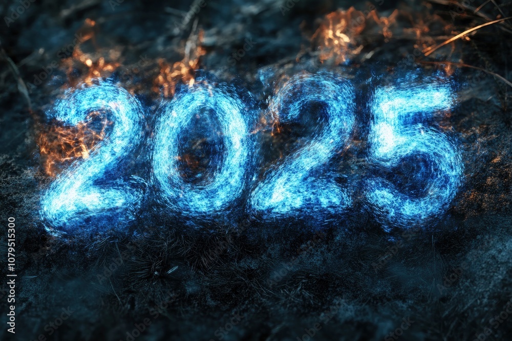 text "2025" , effect , photoshop mockup , ai Stock Illustration | Adobe ...
