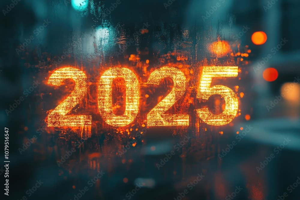 text "2025" , effect , photoshop mockup , ai Stock Illustration | Adobe ...