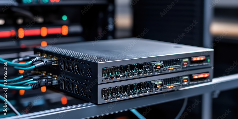 Network switch installation and ethernet cable management in data rack ...