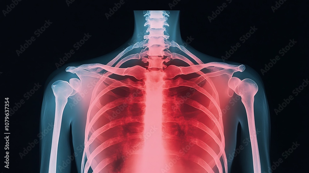 Glowing Skeletal X Ray Scan of Human Body Anatomy for Medical Diagnosis ...