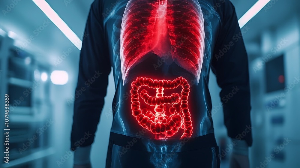Digital X ray Scan Showing the Internal Organs and Anatomical Structure ...