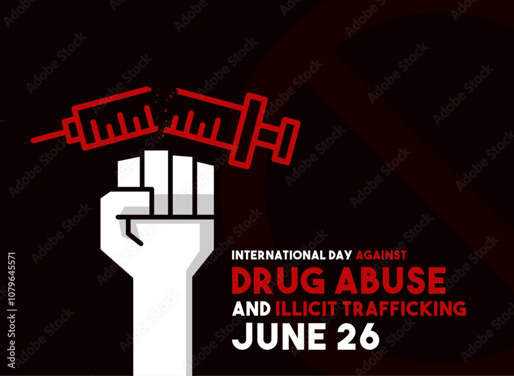 Vector Illustration of International Day Against Drug Abuse and Illicit ...