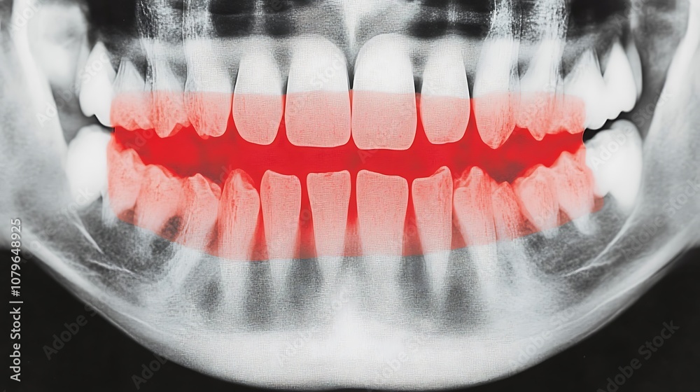 Illustration Stock Detailed dental x ray image showing the internal ...