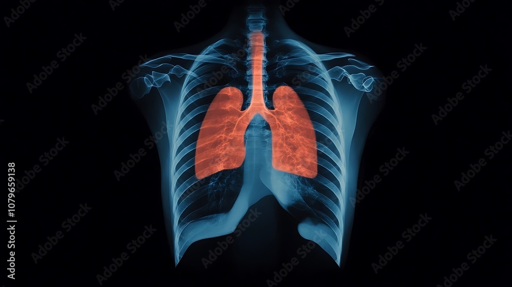 Illustration Stock Detailed 3D digital x ray scan image of the human ...