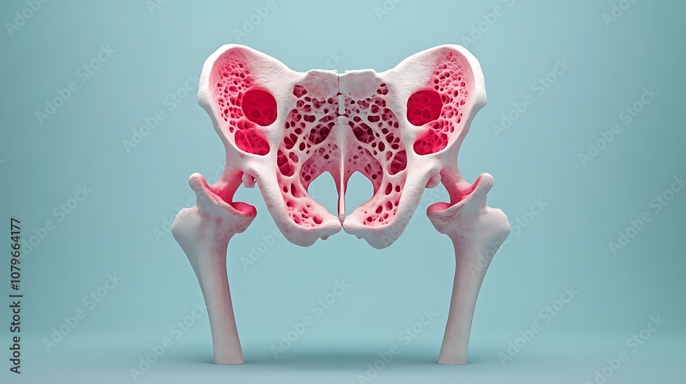Detailed Cross Section View of Human Pelvis Skeletal Structure and ...