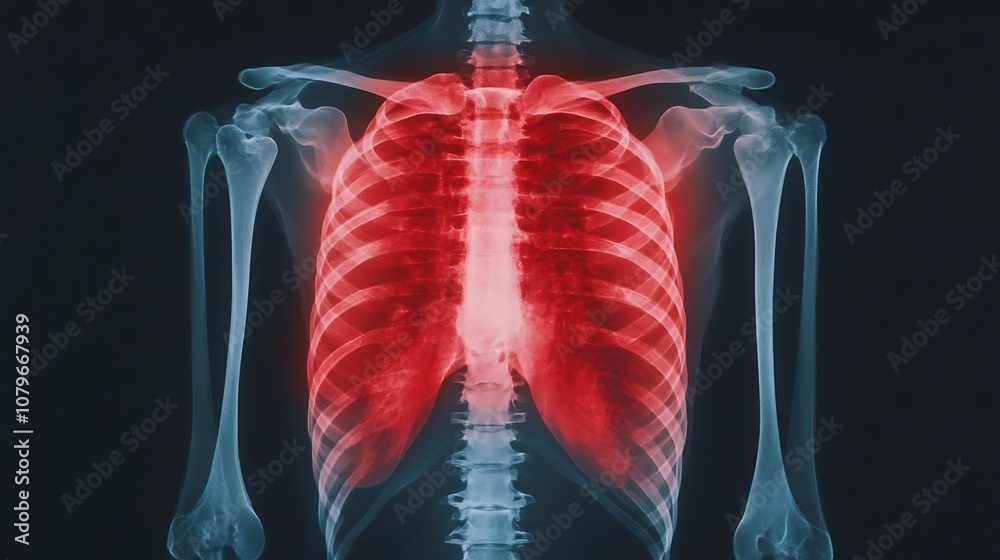 Detailed X Ray Image Showcasing the Intricate Structure of the Thoracic ...