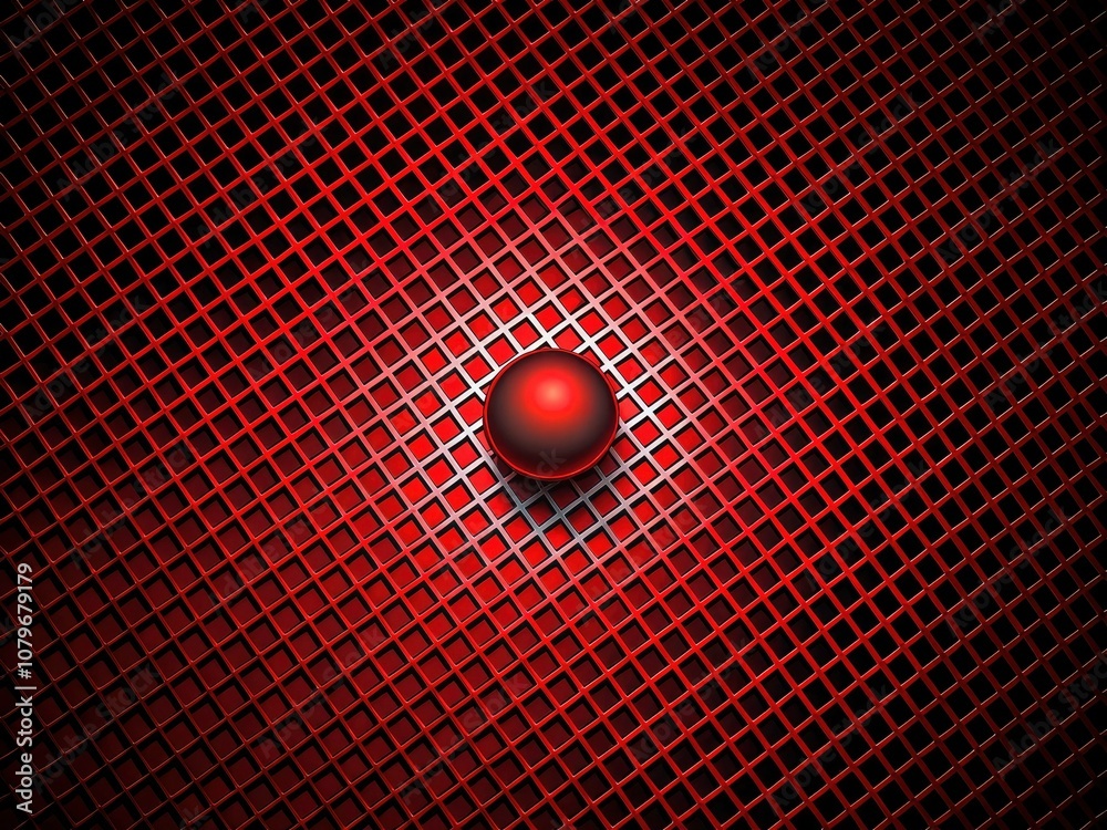 Red and Black Grid Design with Central Red Dot for Modern Abstract Art ...