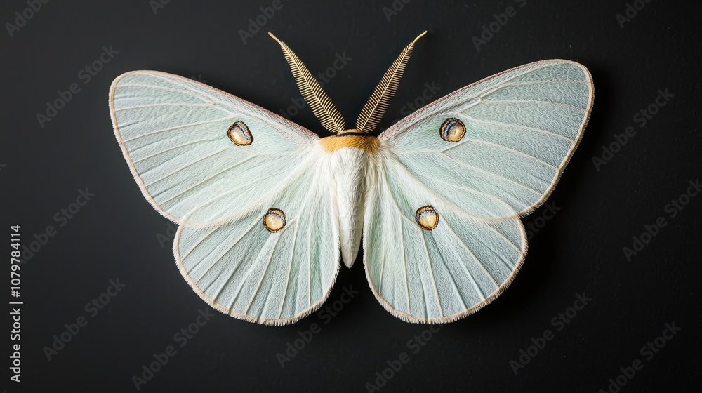 Stock-Foto „Explore the fascinating features of the stunning white moth ...
