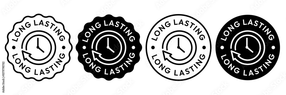 Long lasting icons set, logo, label, badge, sticker, symbol, emblem ...