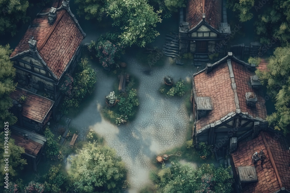 Countryside Town Tabletop RPG Map, Fantasy Streets Roleplaying Exterior ...