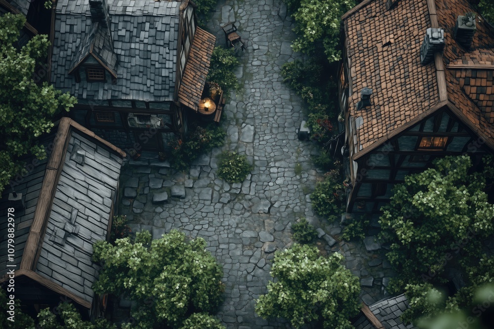 Countryside Town Tabletop RPG Map, Fantasy Streets Roleplaying Exterior ...