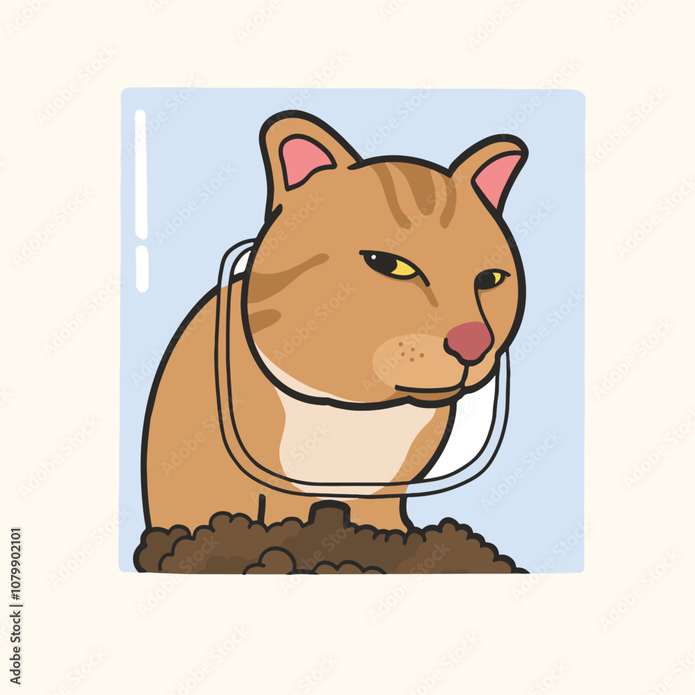 Mr. Fresh Side Eye Cat Meme Sticker Vector Cute Illustration Stock ...