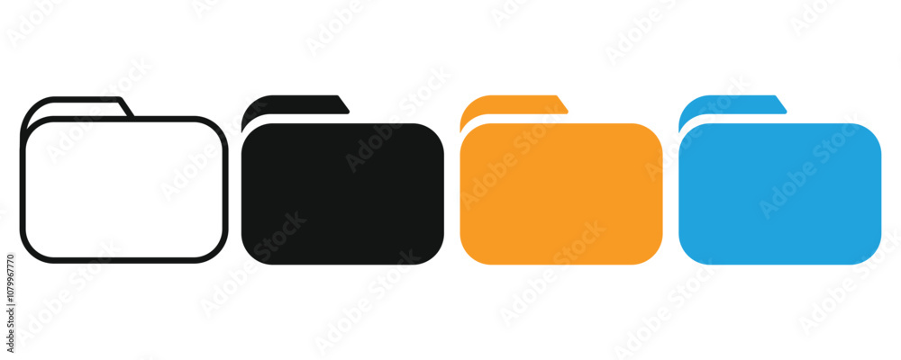 Image vectorielle Stock Different folder icon set, file folder icon set, folder icon vector set ...
