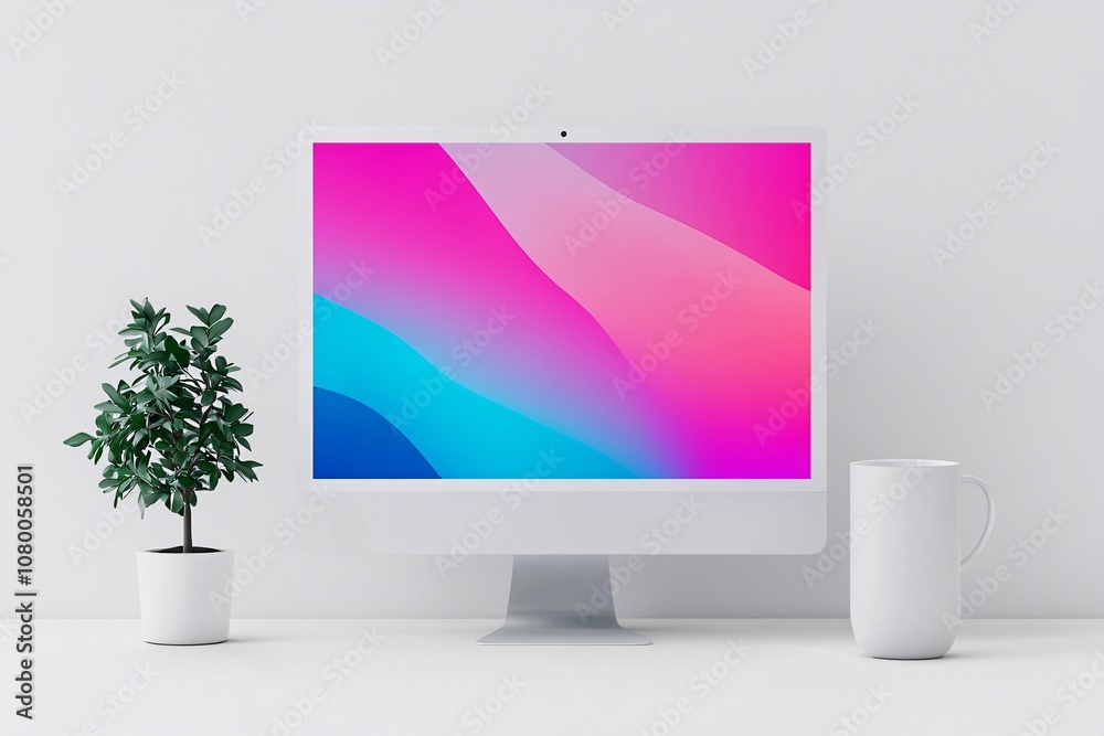mockup template for digital preview on a desktop screen, sharp details ...
