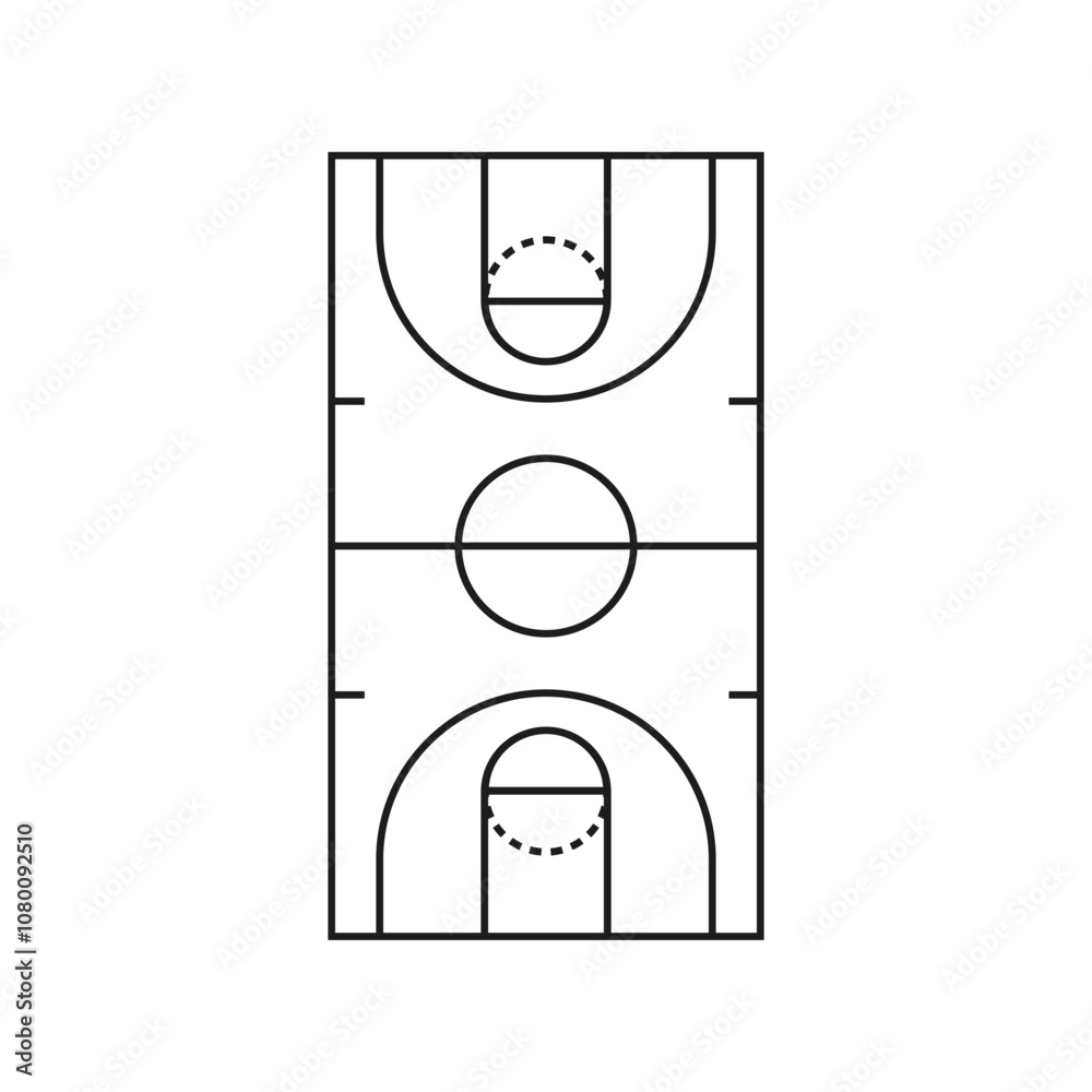 Basketball field icon vector. Basketball court illustration sign ...