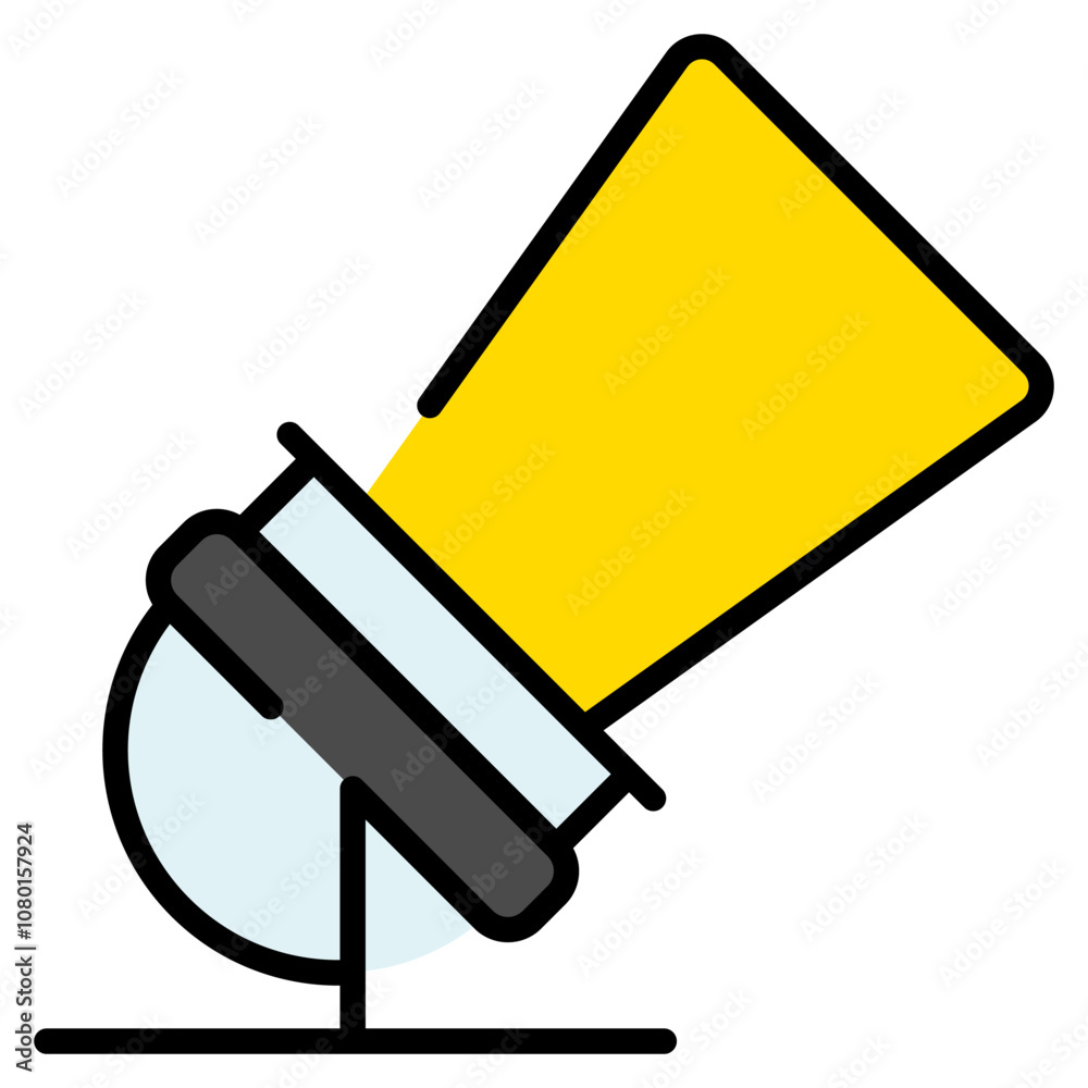 spotlight icon with filled outline. Suitable for website design, logo ...