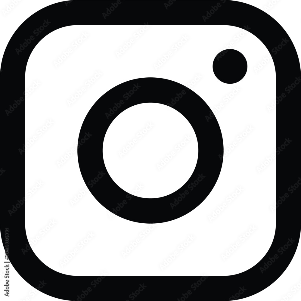 Instagram logo. Insta Realistic social media icon logotype on a ...