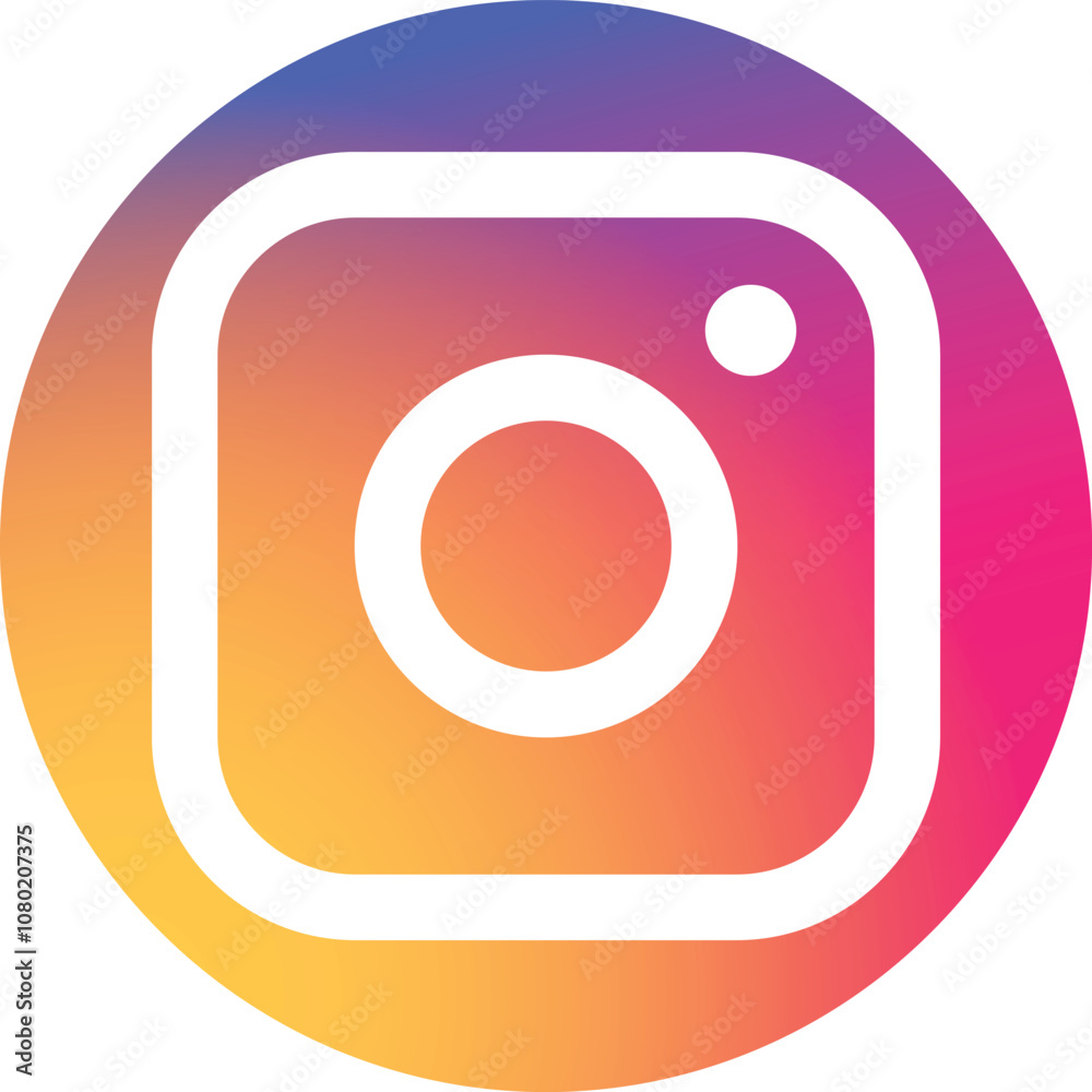 Instagram logo. Insta Realistic social media icon logotype on a ...