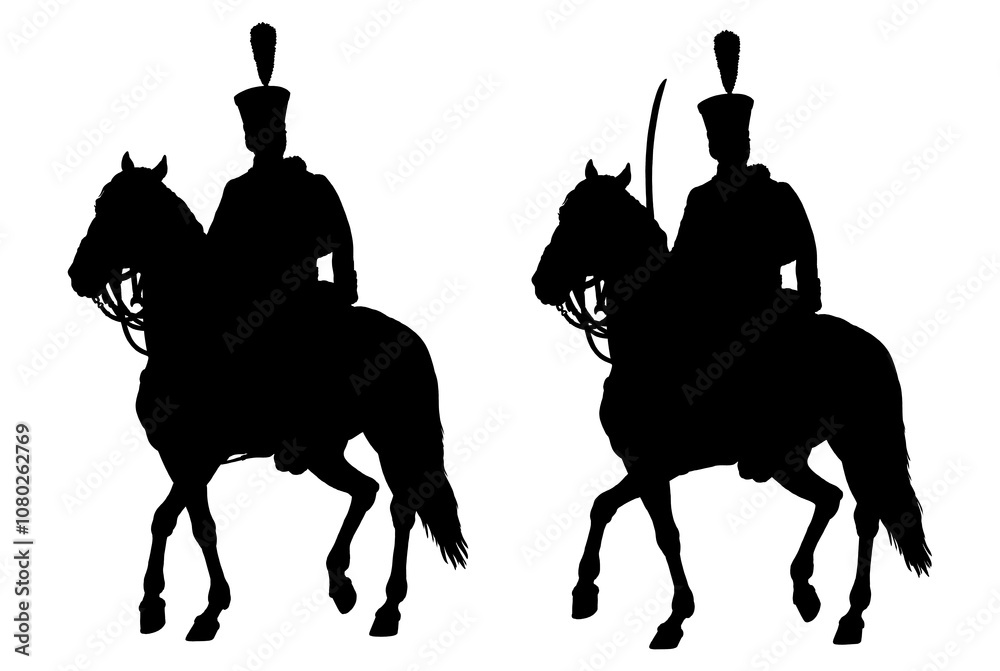 Light cavalry - french Hussar. Mounted soldier of the Napoleonic army ...