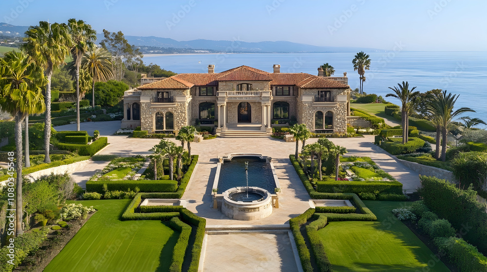 Waterfront Newport mansion with private yacht dock and formal gardens ...