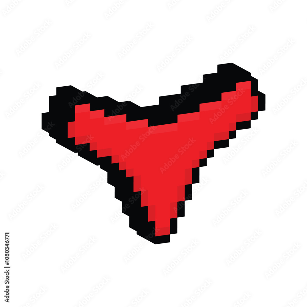 isometric pixel underwear icon. Vector pixel art clothes icon. Bra ...