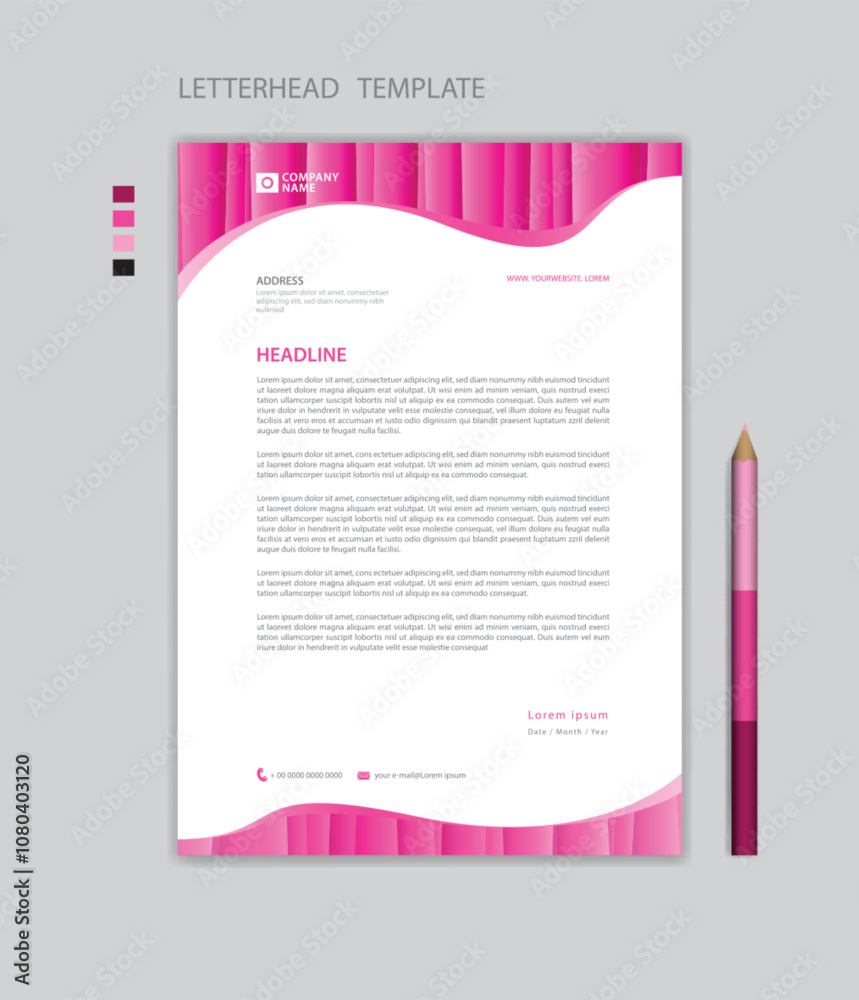 Creative Letterhead template vector, minimalist style, printing design ...