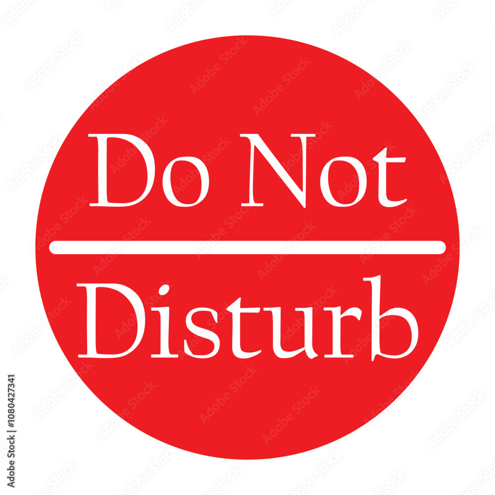 Do not disturb red vector banner isolated on transparent background ...